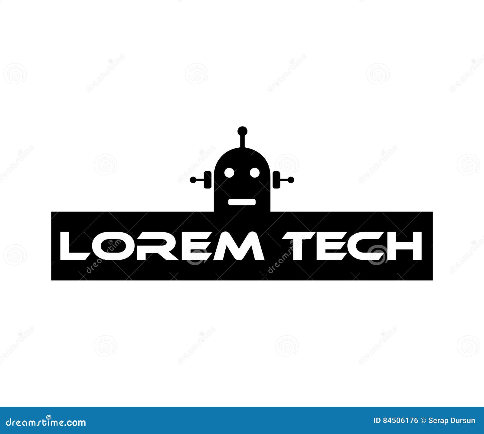 Tech Logo Design with Cyber Robot Stock Vector - Illustration of ...