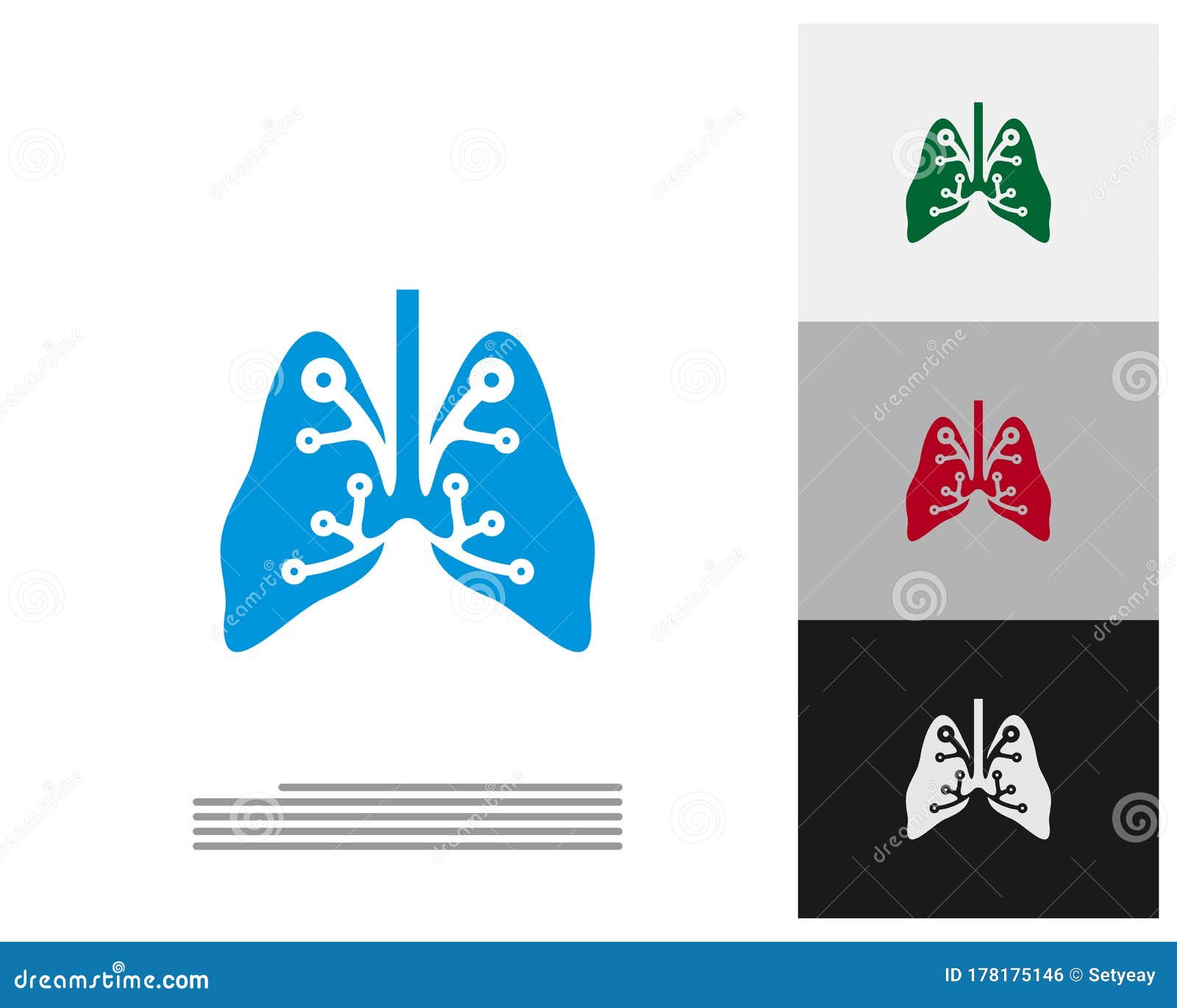 Tech With Lungs Logo Template Design Vector, Emblem, Design Concept ...