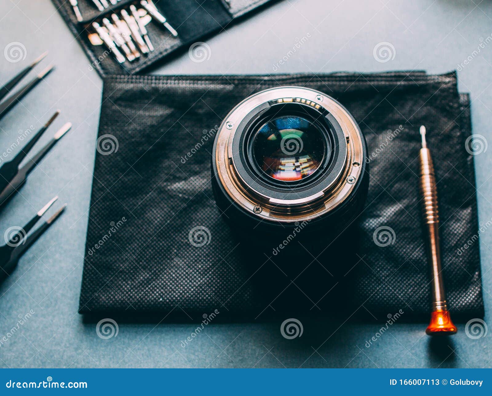 Tech Maintenance Support Photo Camera Lens Tools Stock Image - Image of ...