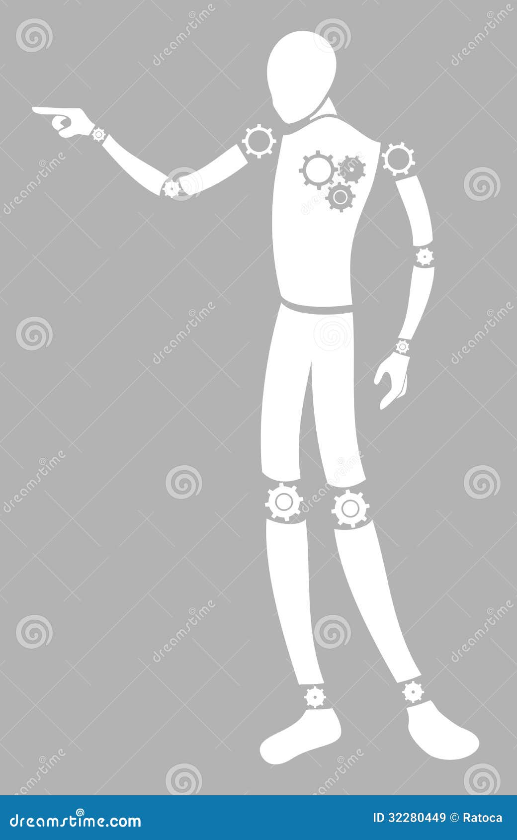 Tech man stock vector. Illustration of cyborg, mechanical - 32280449