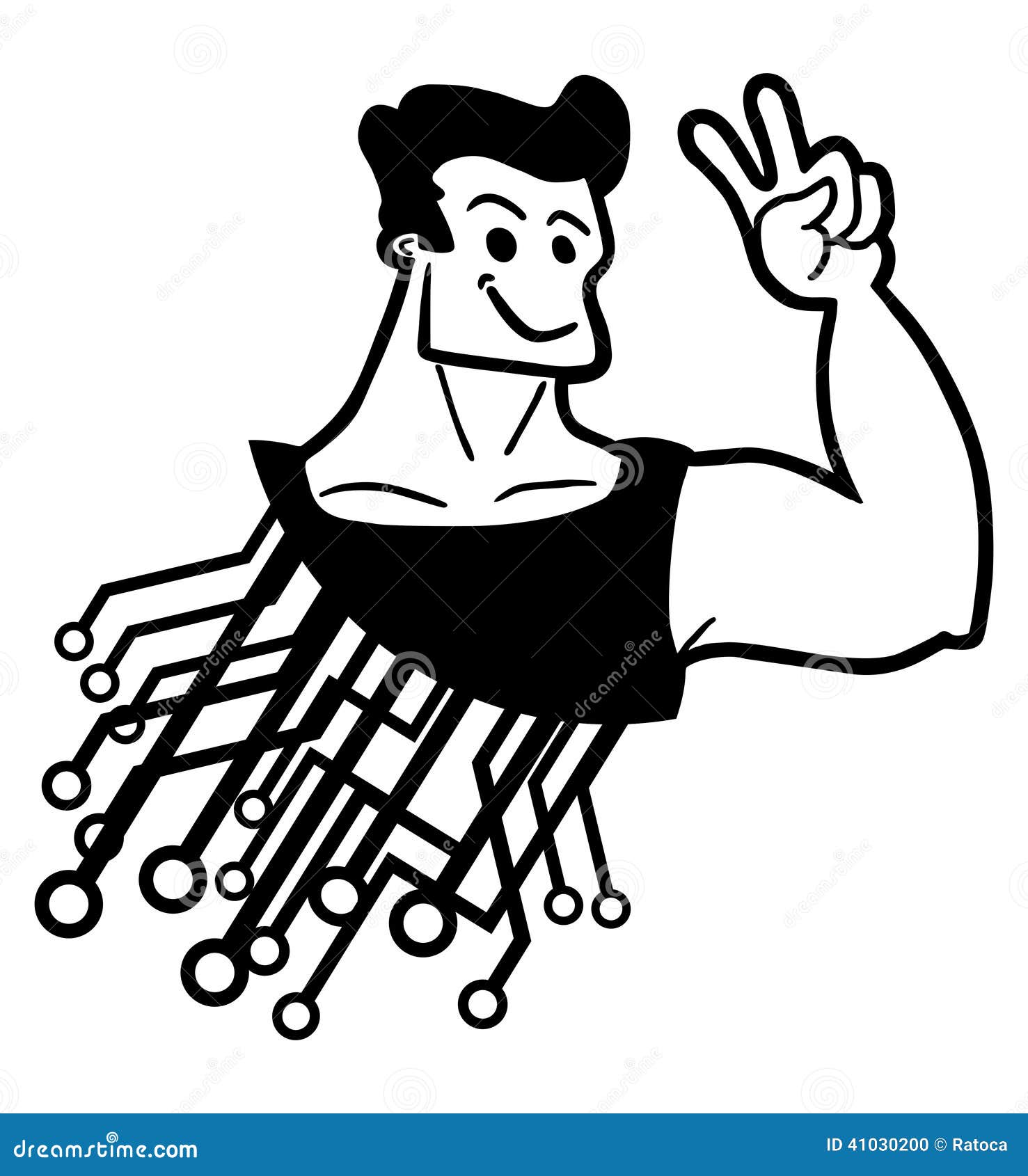 Tech man stock vector. Illustration of hand, design, research - 41030200