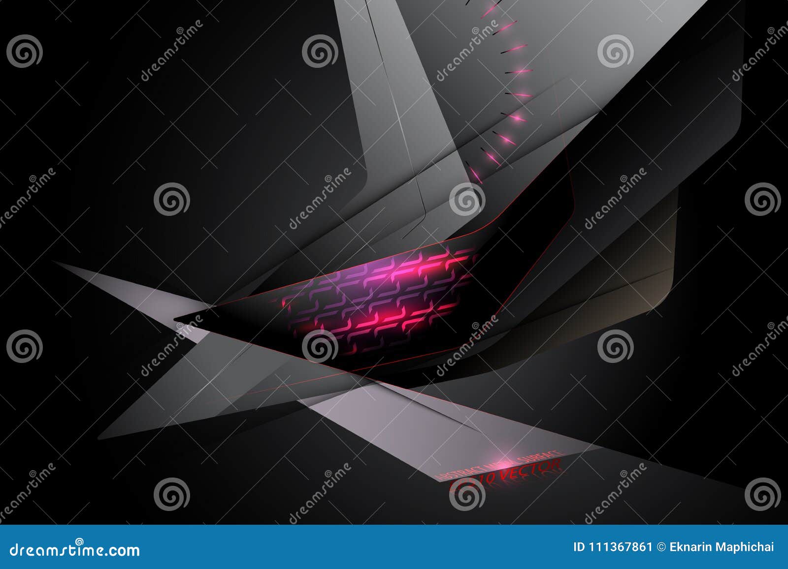 Tech metal surface scene stock vector. Illustration of light - 111367861