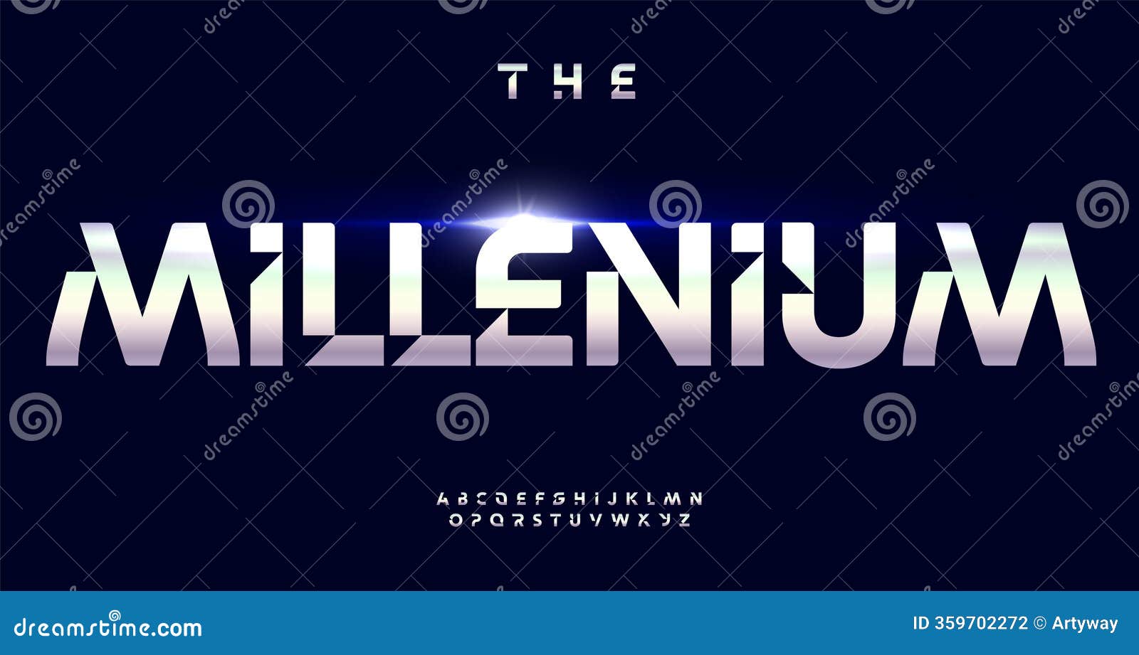 Tech Metallic Font, Futuristic Angular Letters, Bold Digital Headline ...