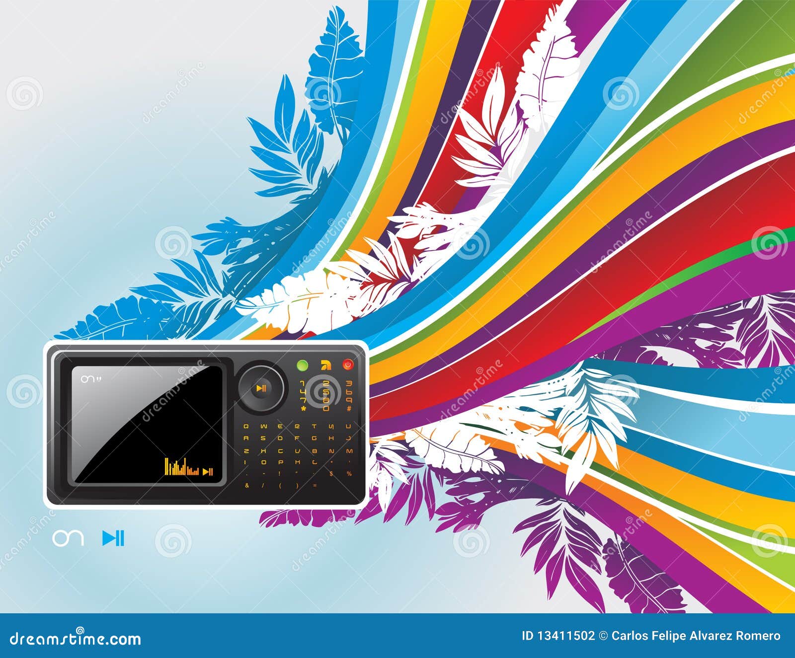 Tech mobile illustration stock vector. Illustration of rainbow - 13411502