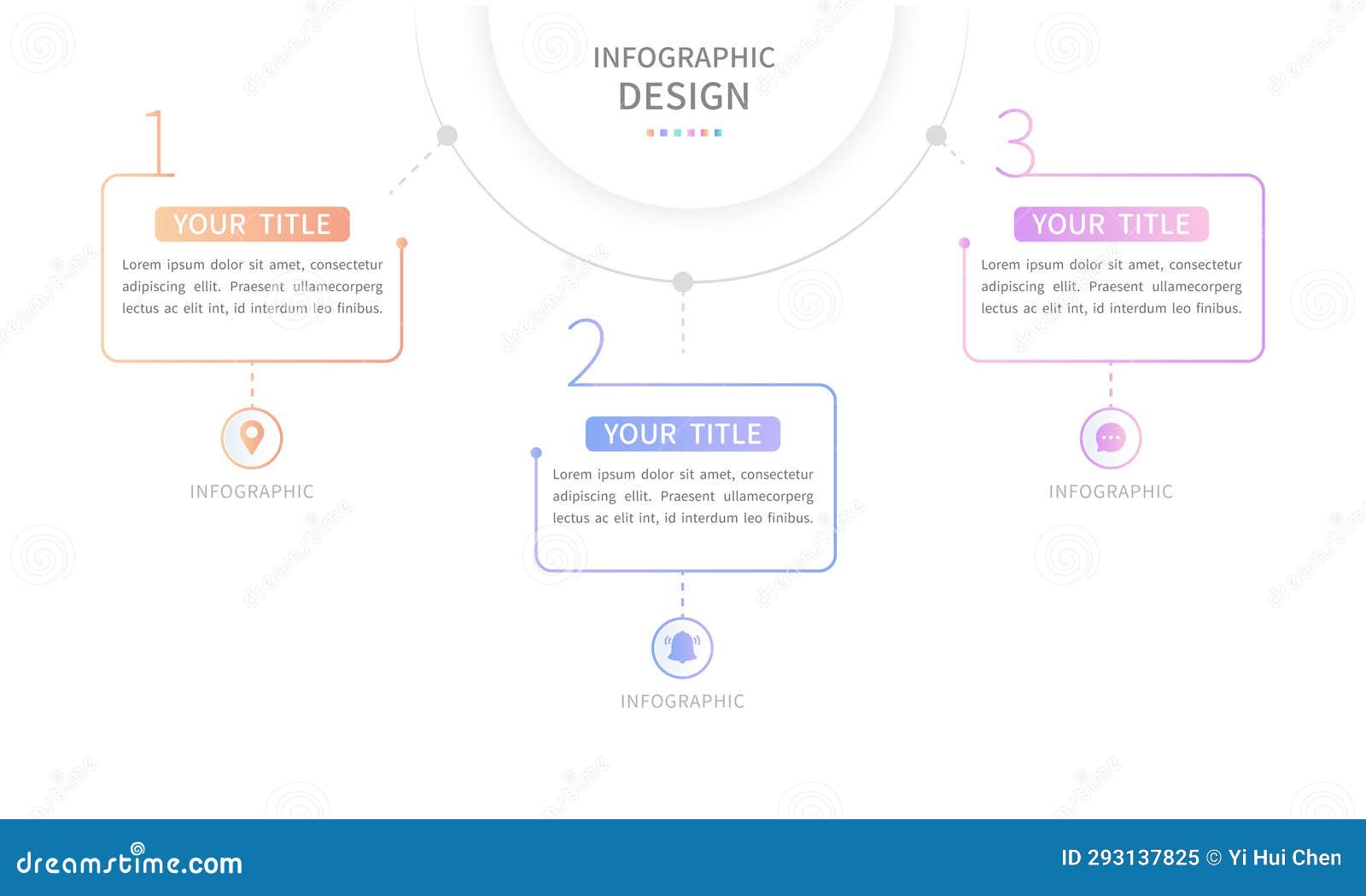 Modern Style Infographic with Business Timeline Template for Introducing Steps Stock ...