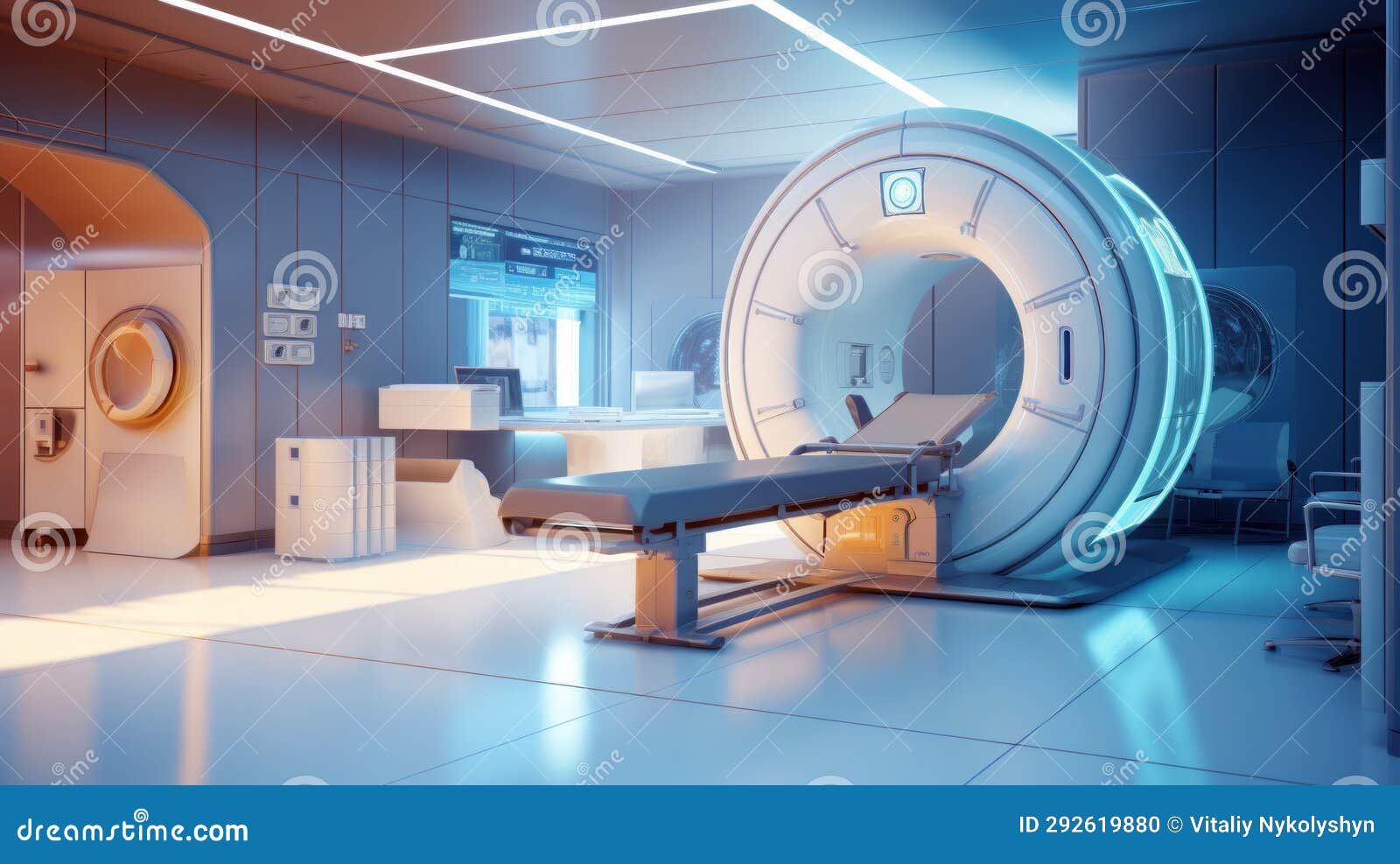 Tech Modern MRI in Clinic Room Stock Photo - Image of medical ...