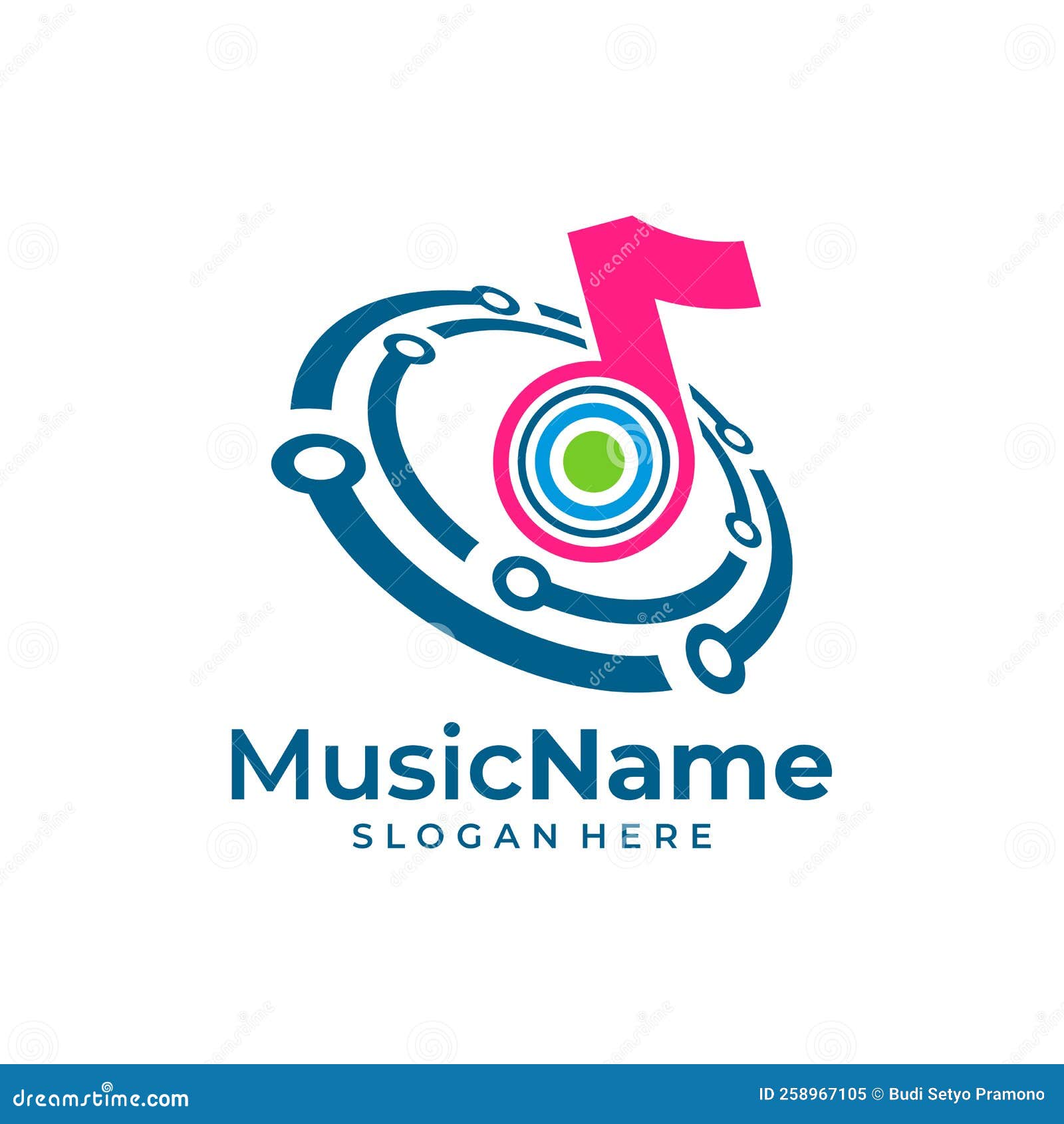 Tech Music Logo Vector. Circuit Music Logo Design Template Stock ...