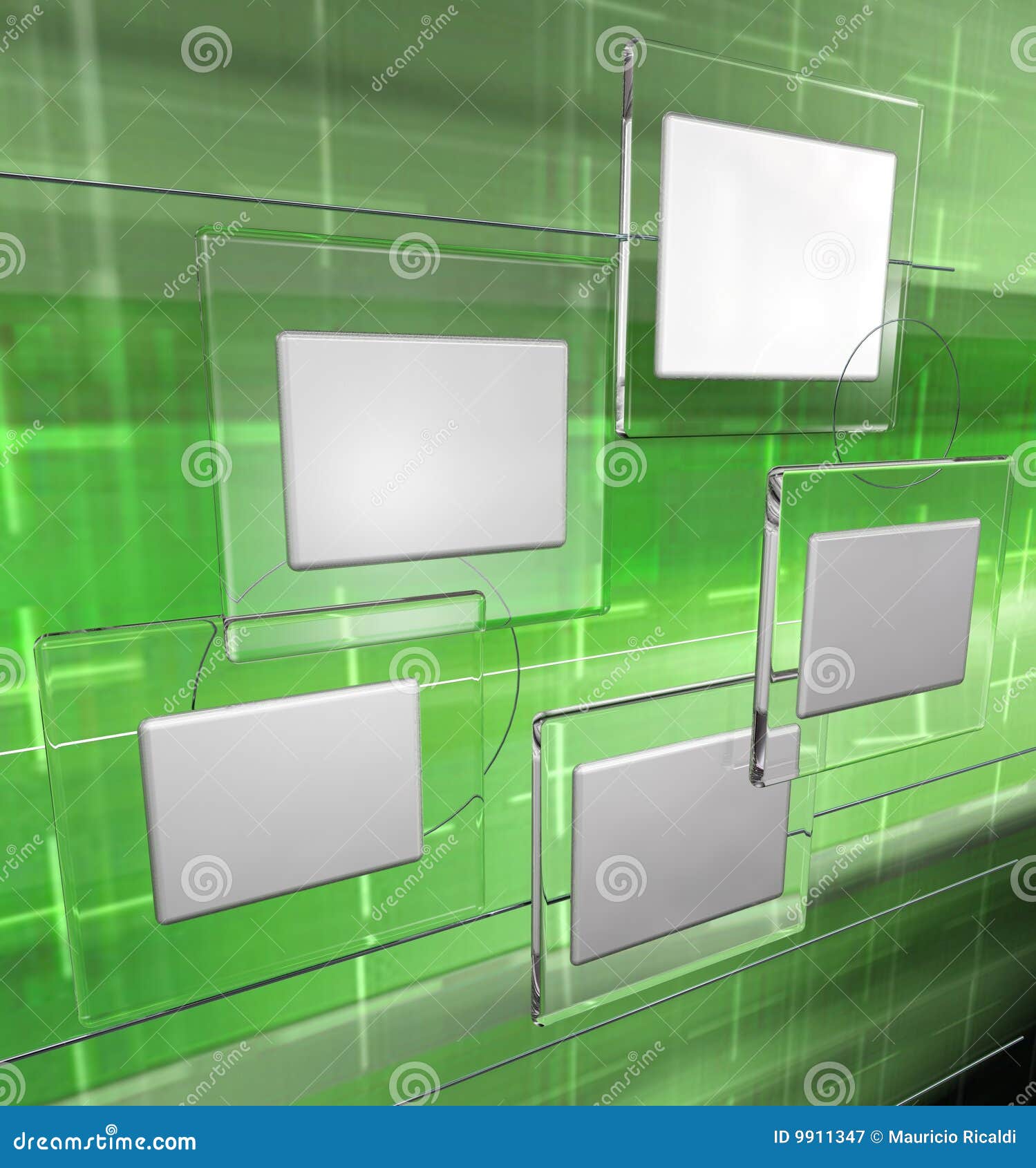 Tech panels, green version stock illustration. Illustration of network ...