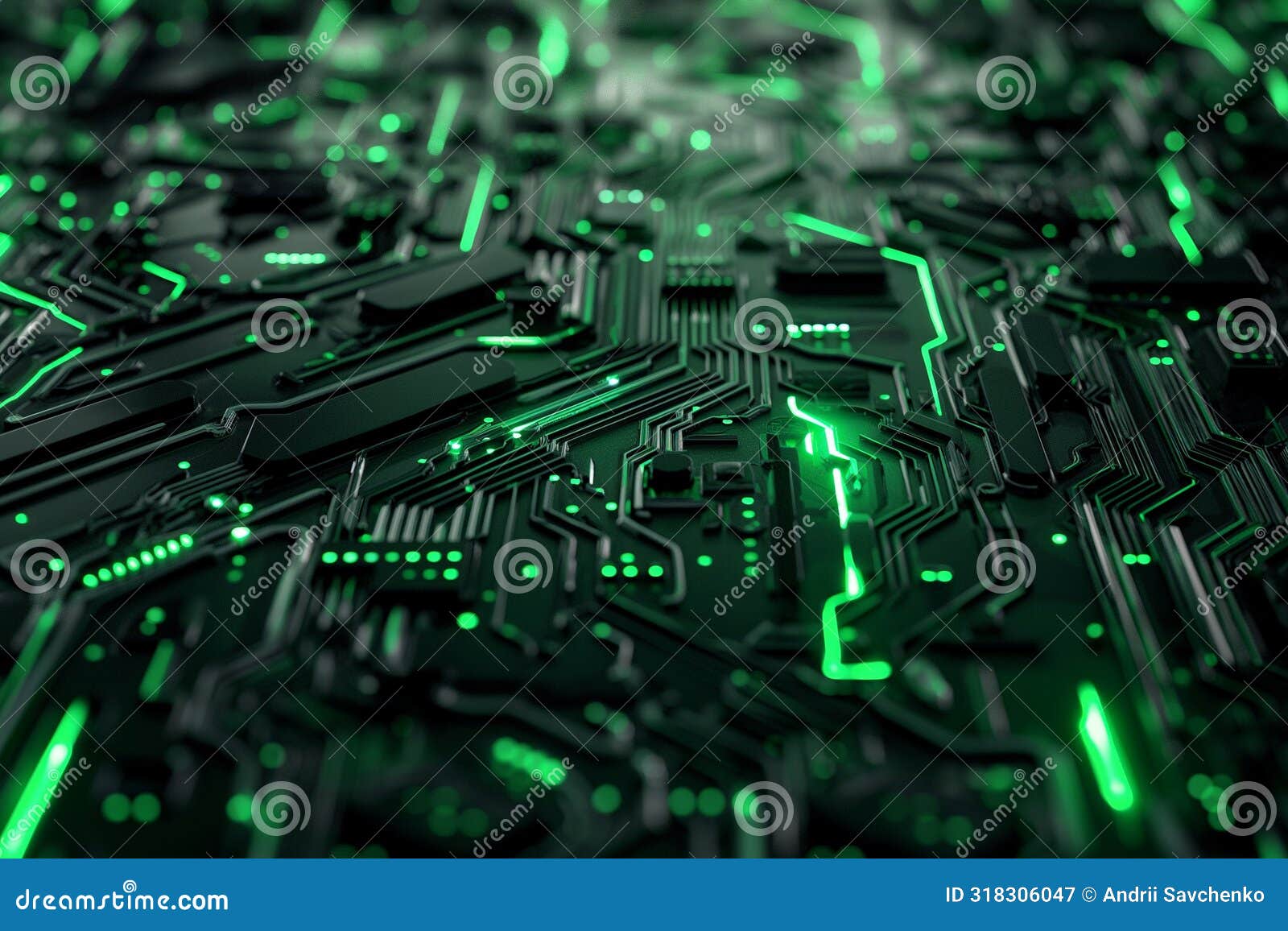 Tech Pattern. Green Technology Concept Abstract. Futuristic Circuit ...