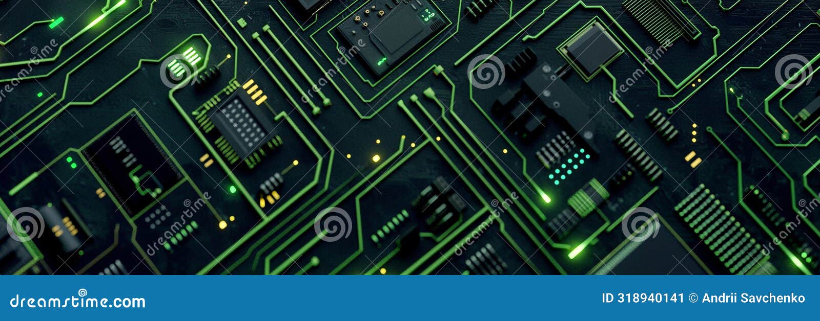 Tech Pattern. Green Technology Concept Abstract Stock Illustration ...