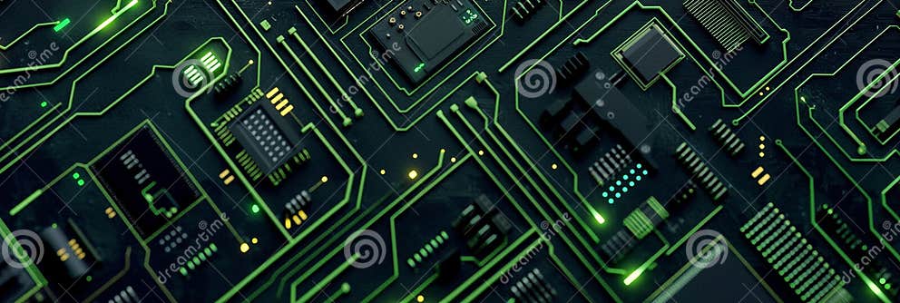 Tech Pattern. Green Technology Concept Abstract Stock Illustration ...