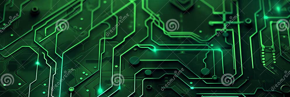 Tech Pattern. Green Technology Concept Abstract Stock Illustration ...