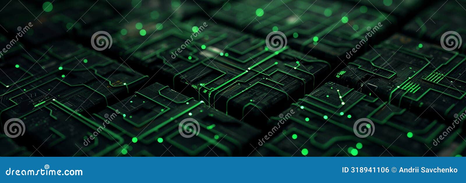 Tech Pattern. Green Technology Concept Abstract Stock Illustration ...