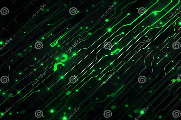 Tech Pattern. Green Technology Concept Abstract. Futuristic Circuit ...