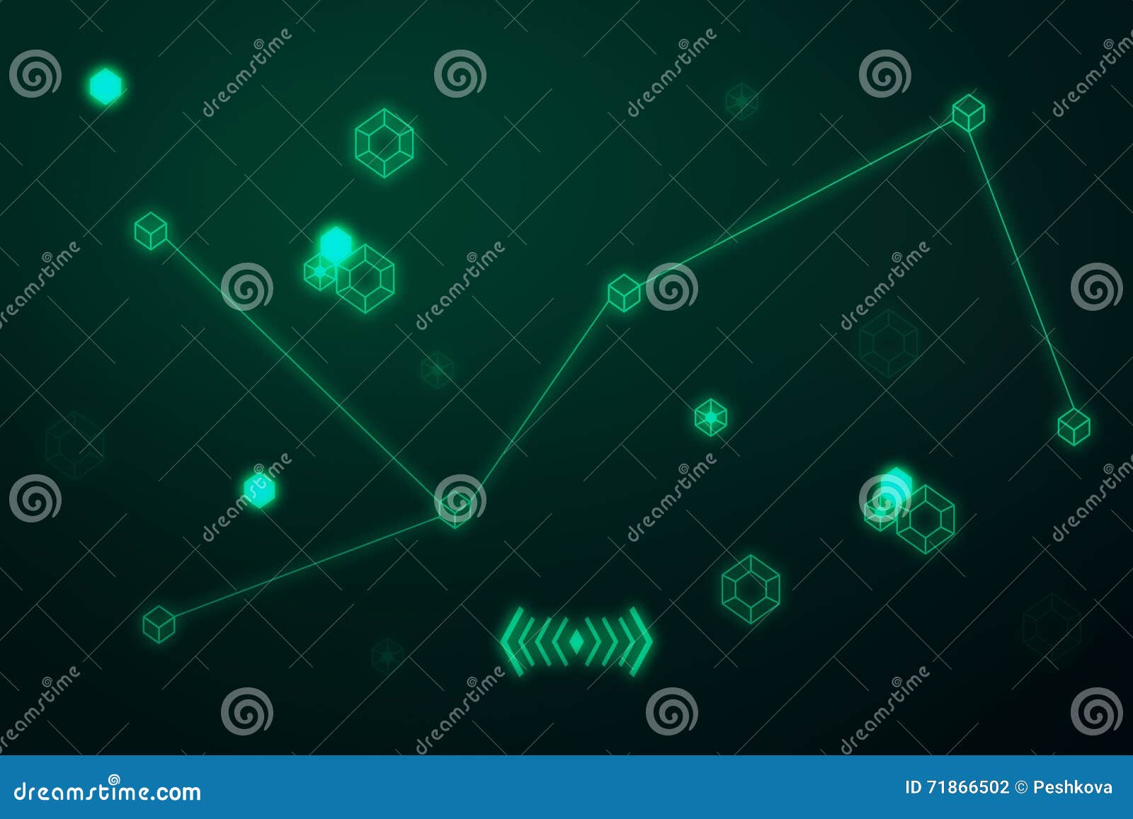 Tech patterns on green stock illustration. Illustration of geometric ...