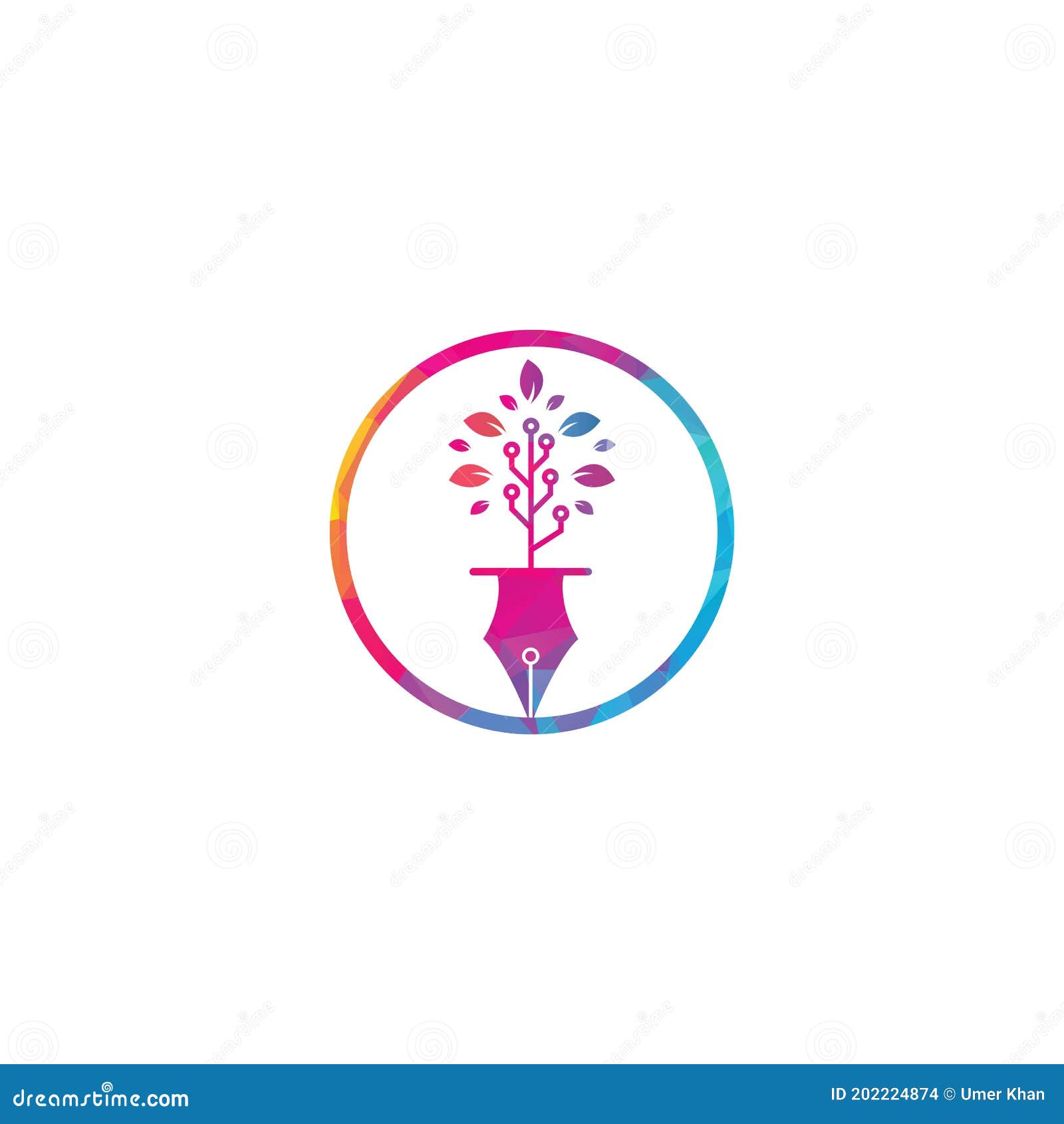 Tech Pen Logo. Tech Pen with Tech Logo Design Stock Vector ...