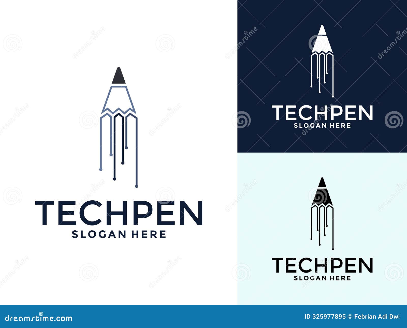 Tech Pen Logo Vector. Pen Tech with Tech Network Logo Design Template ...