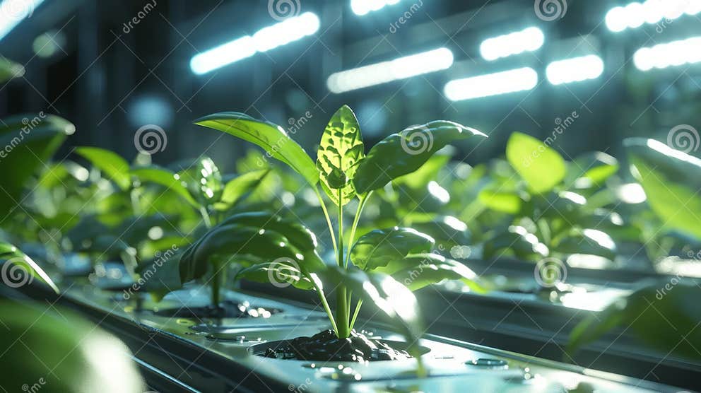 Tech plant growing stock illustration. Illustration of technology ...