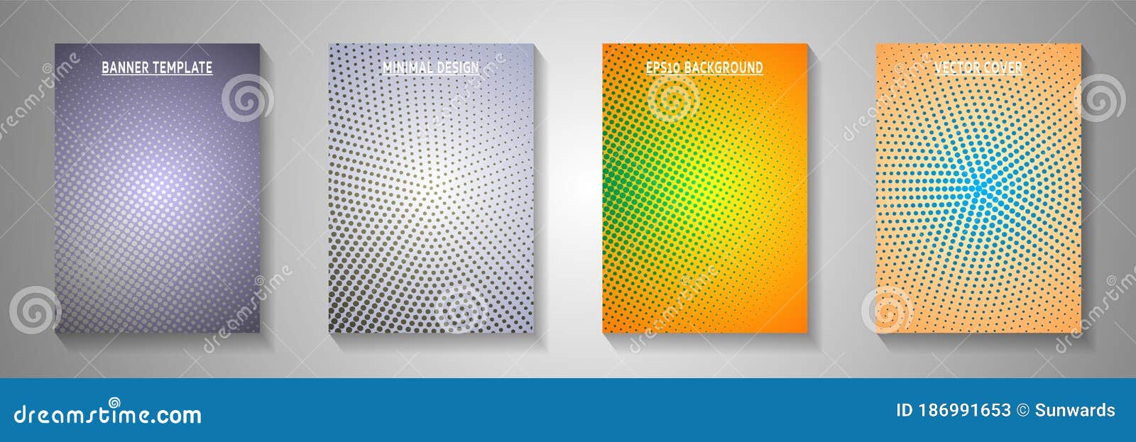 Tech Point Perforated Halftone Title Page Templates Vector Batch ...