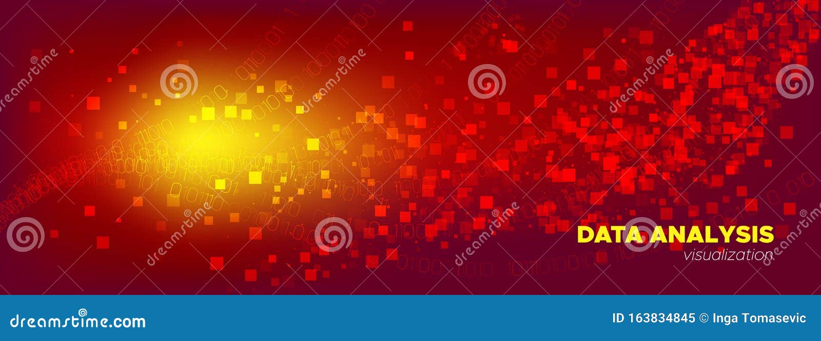 Tech Poster. Neon Particle Motion Stock Vector - Illustration of glow ...