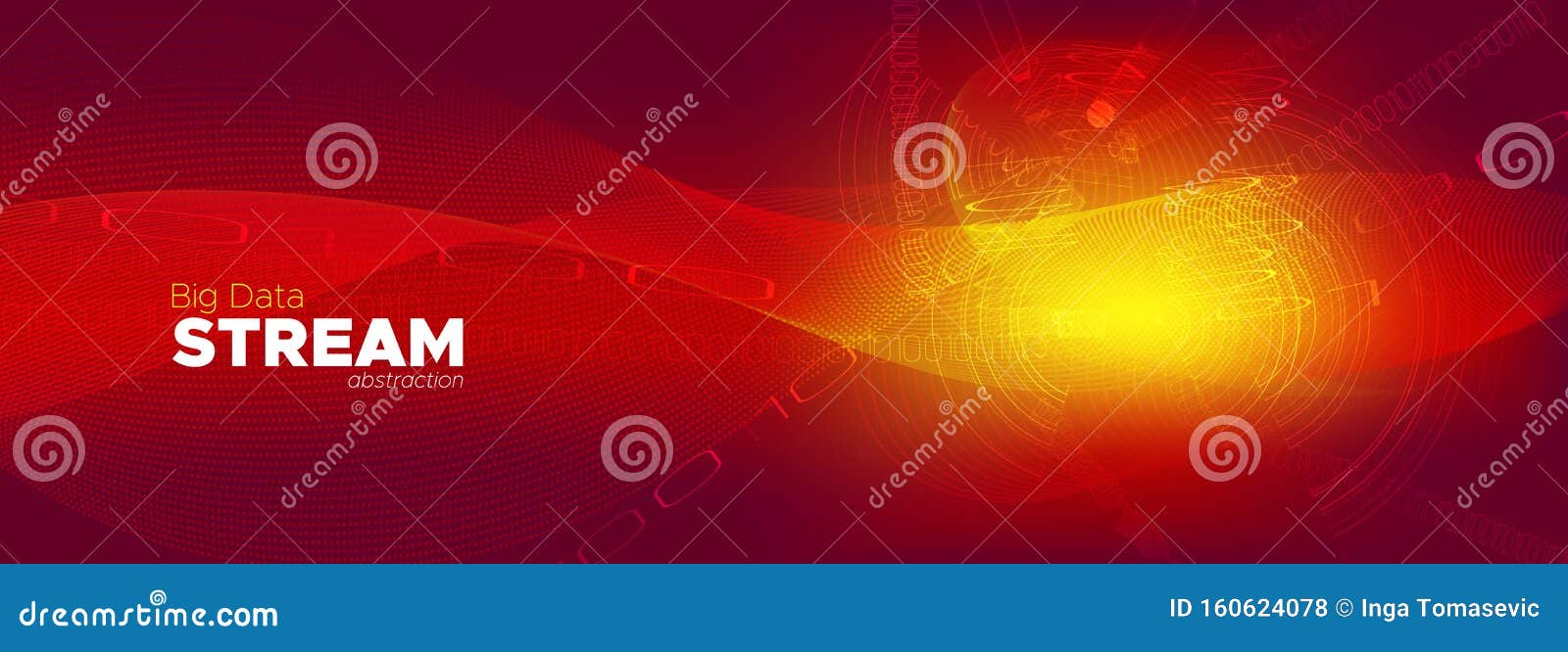 Tech Poster. Red Particle Motion Stock Vector - Illustration of dots ...