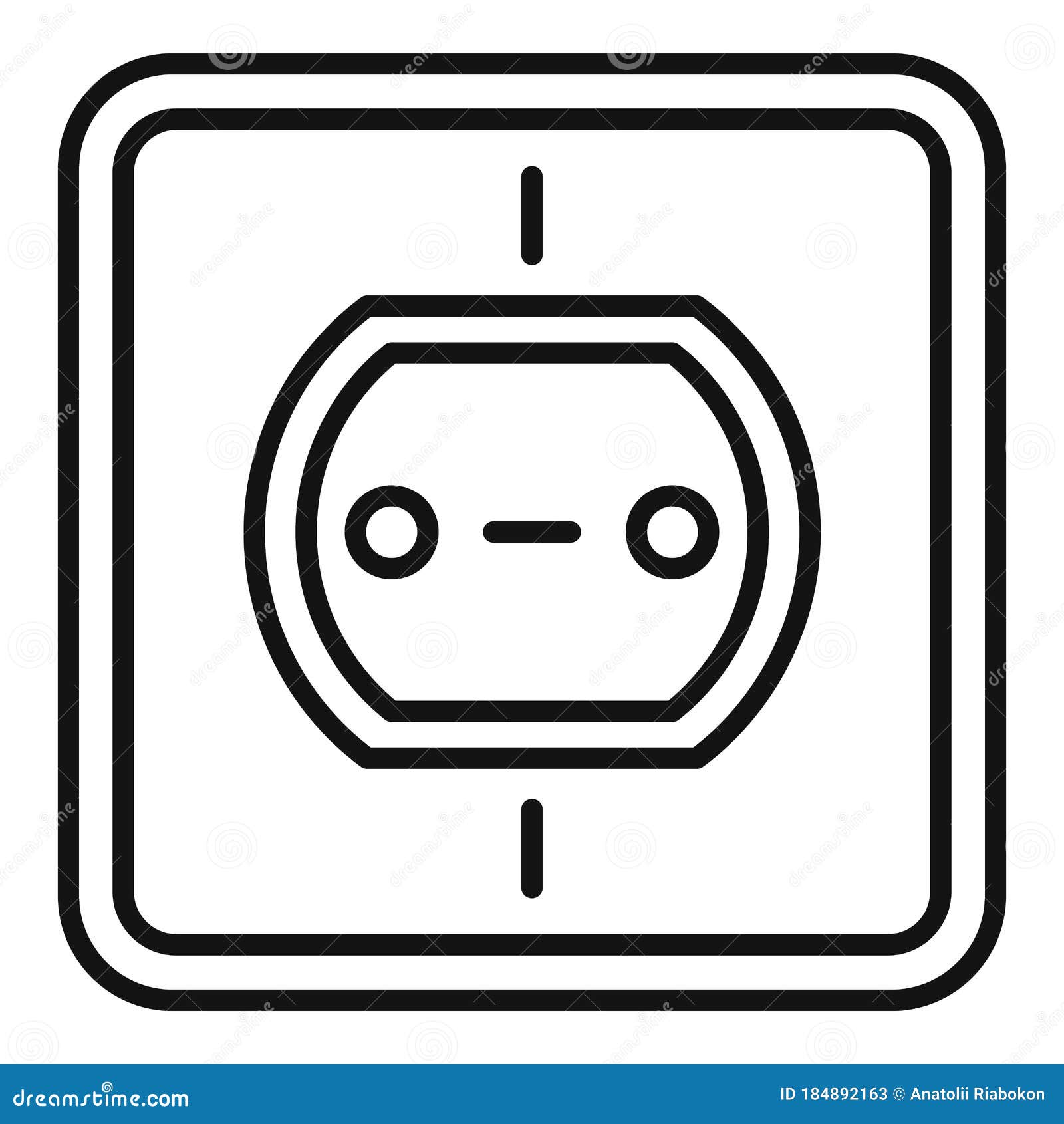 Tech Power Socket Icon, Outline Style Stock Vector - Illustration of ...