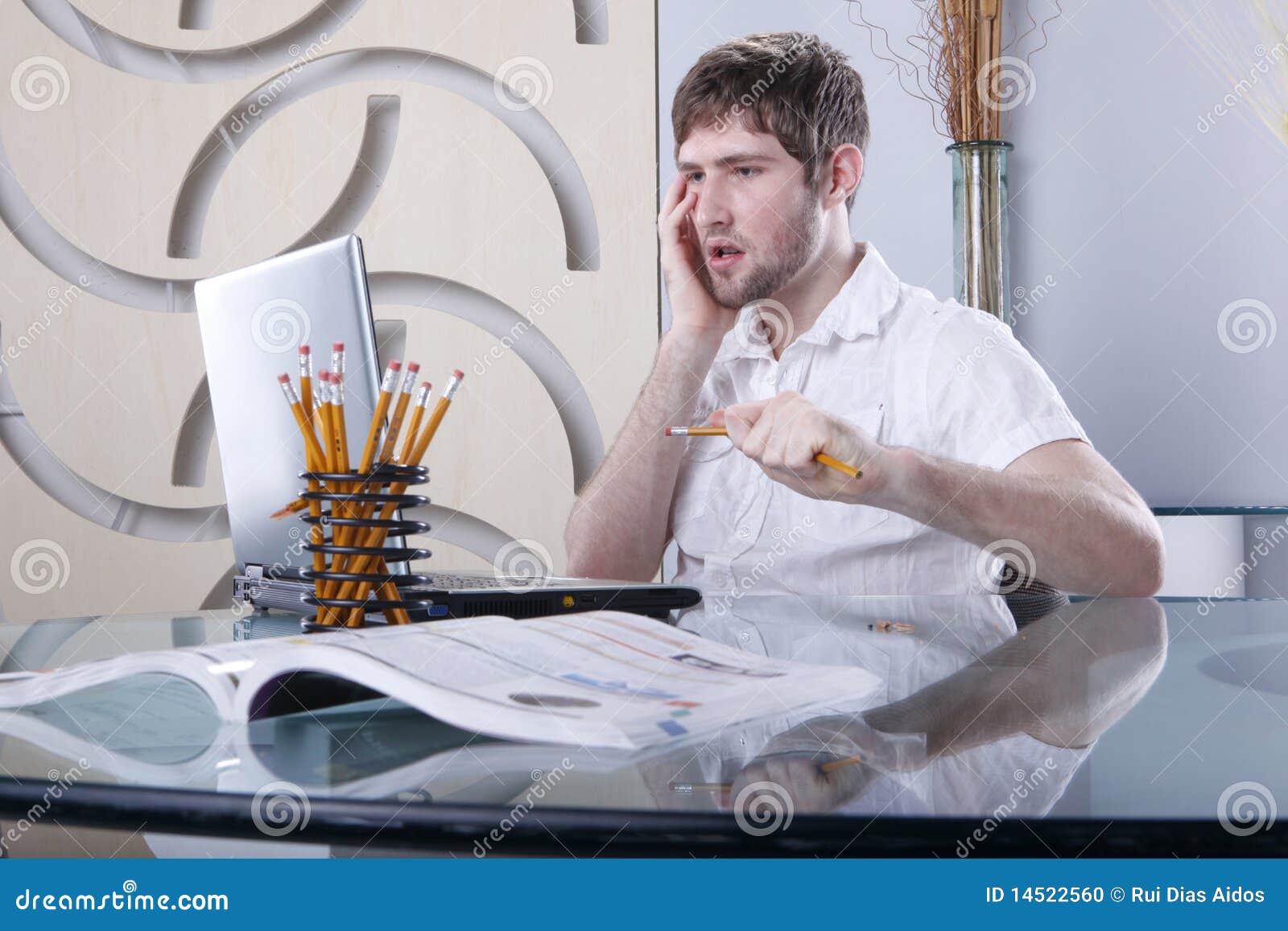 Tech problems stock photo. Image of computer, rose, male - 14522560