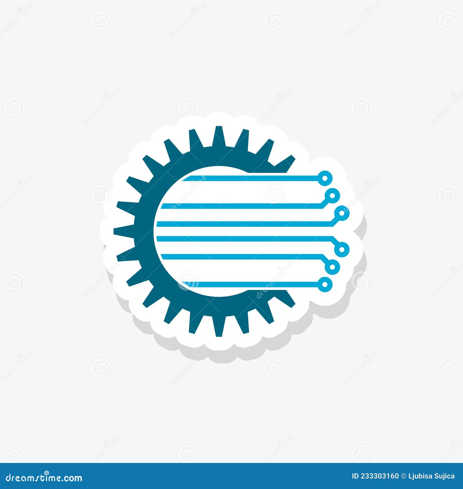 Tech Process Icon in Flat Style Isolated on White Stock Vector ...