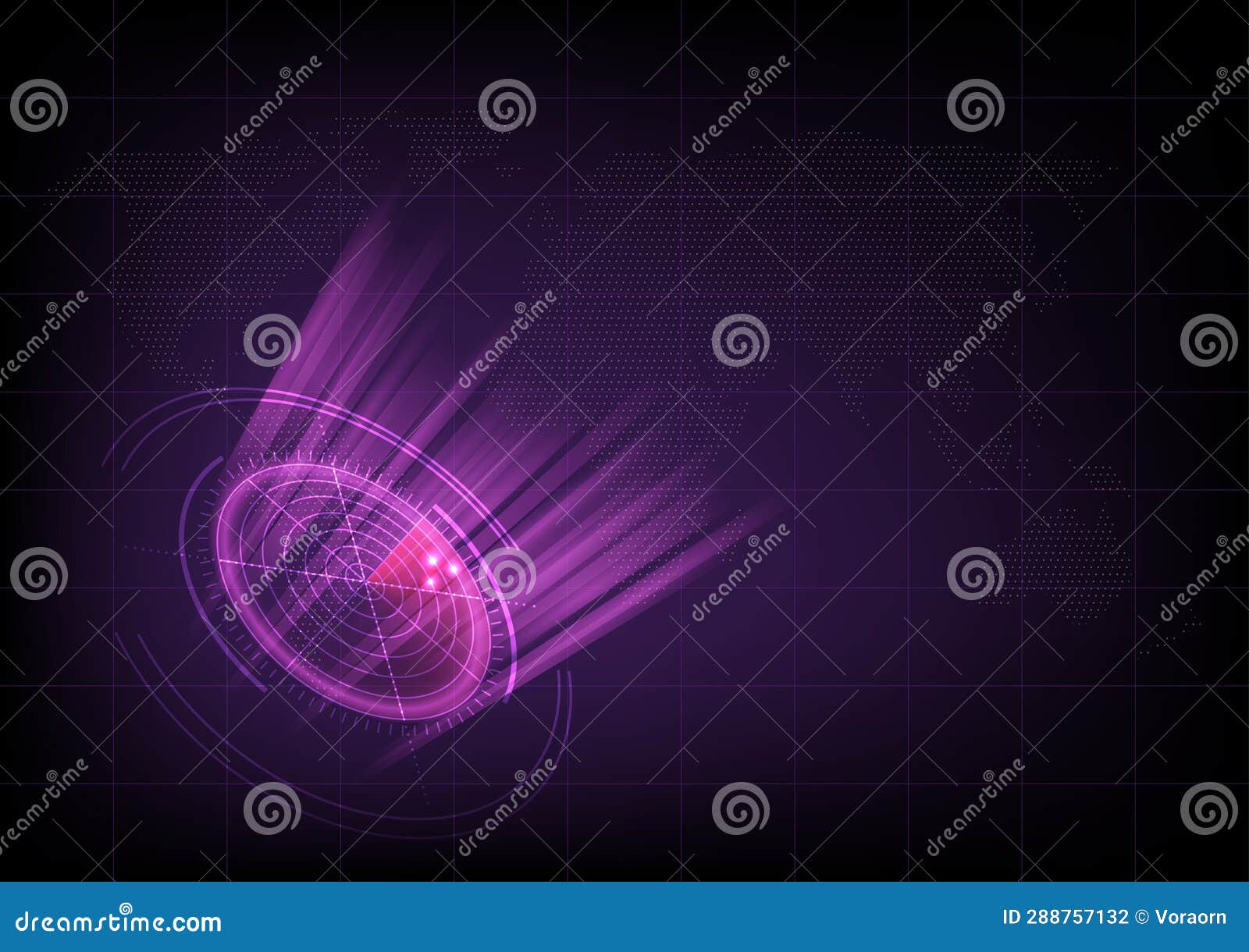 Tech radar world map stock vector. Illustration of tech - 288757132