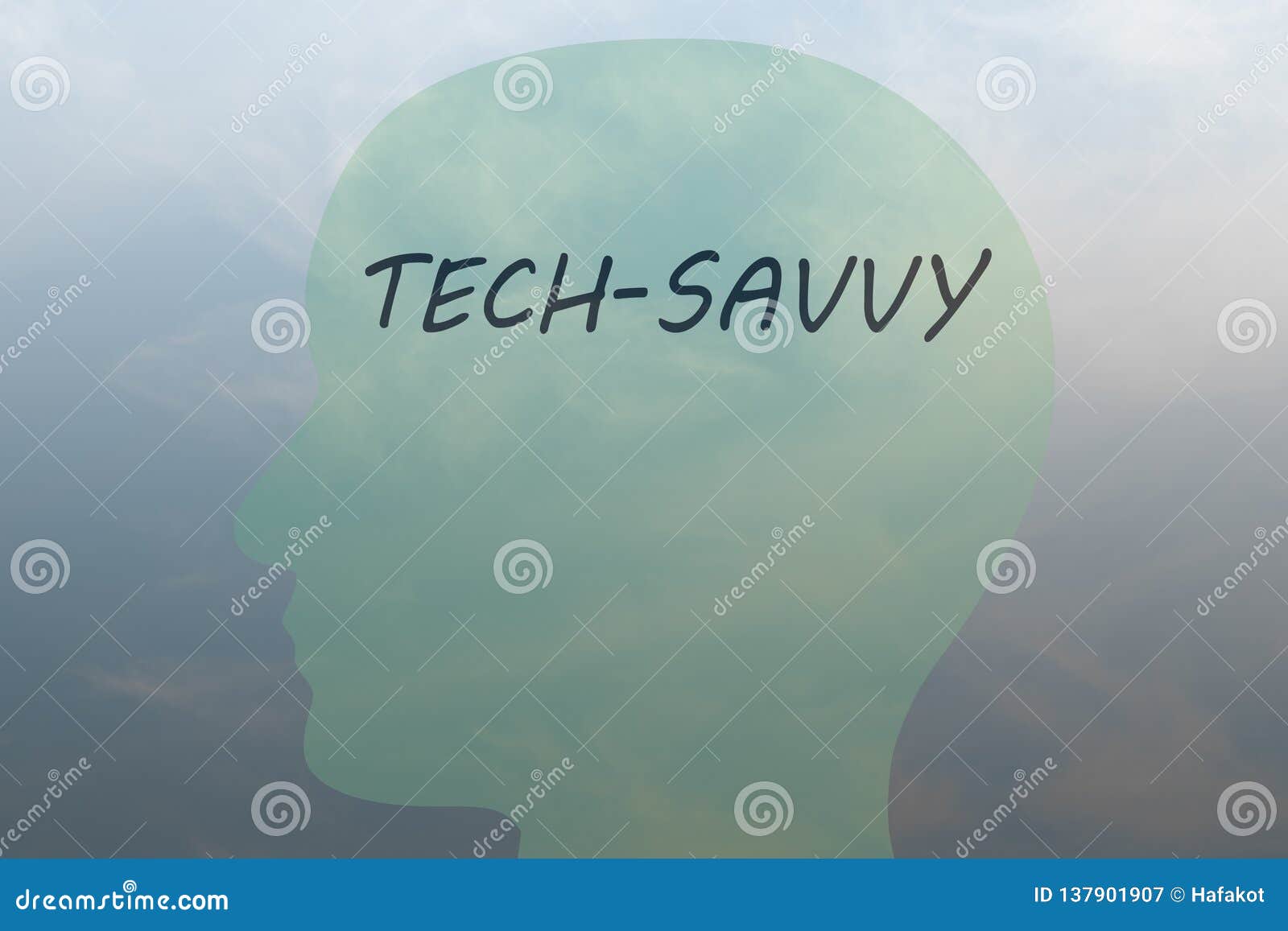 TECH-SAVVY concept stock illustration. Illustration of people - 137901907