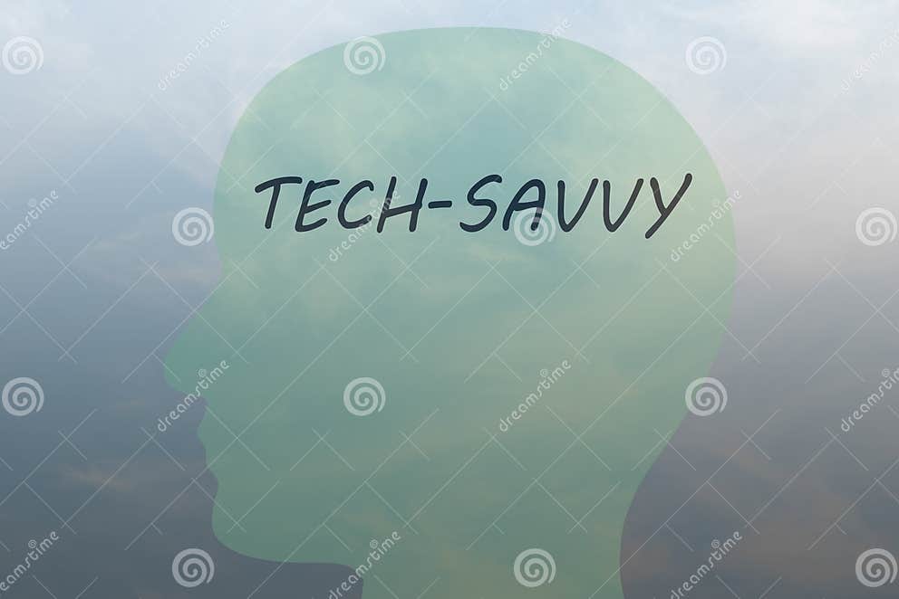 TECH-SAVVY concept stock illustration. Illustration of people - 137901907