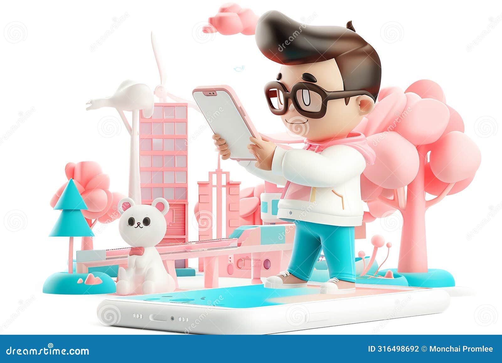 Tech Savvy Customer Customizing Microgrid Inputs On A Smartphone App Focused Expression Stock