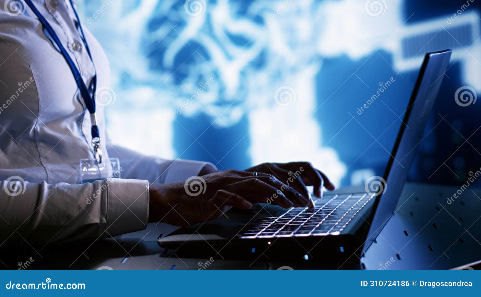 TEch Savvy Expert Writing AI Script Stock Photo - Image of binary ...