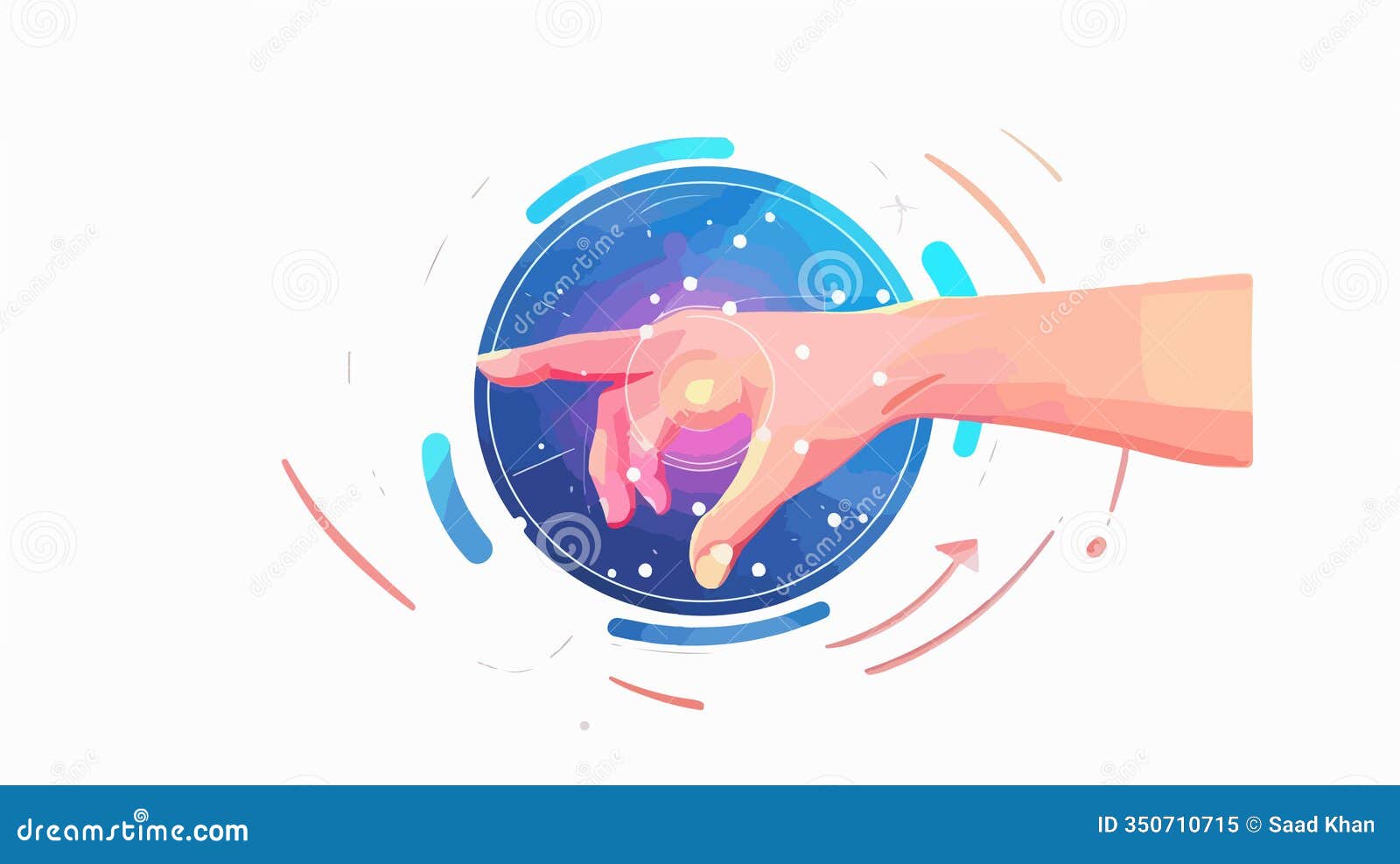 Tech-savvy Hand Pressing Button for User Interaction in Modern ...