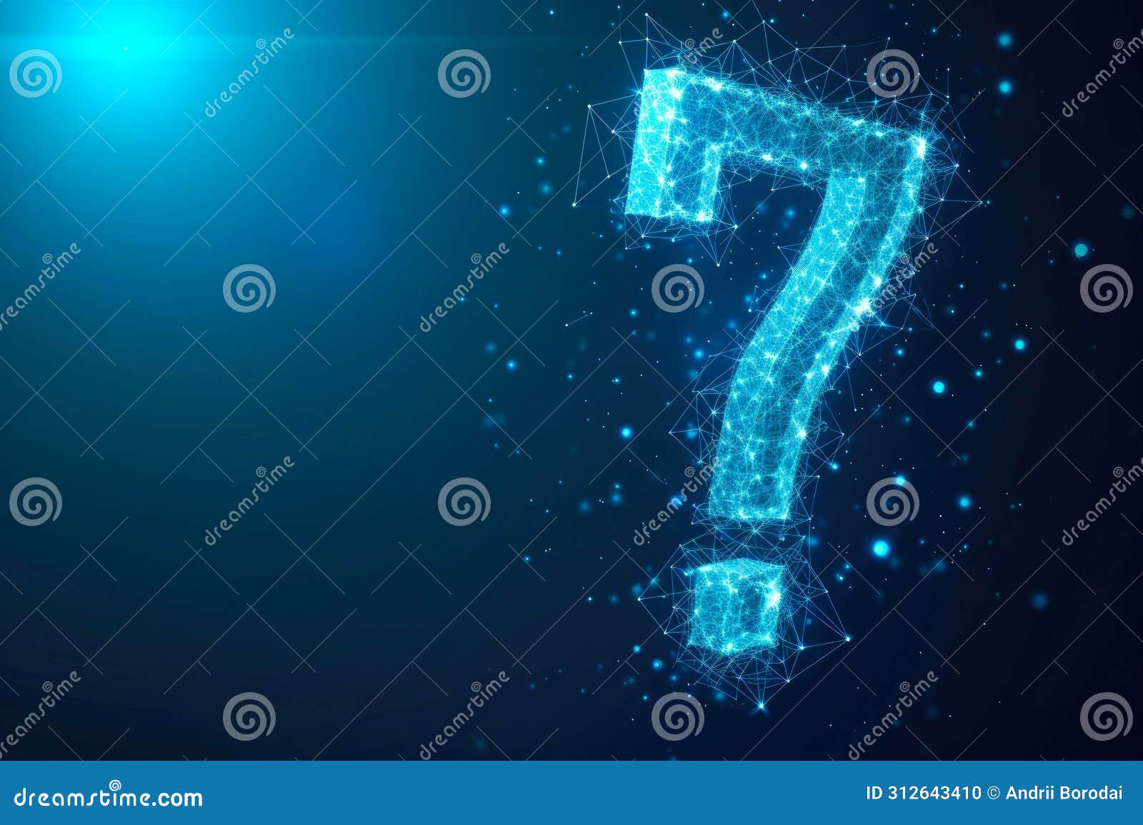 Tech-Savvy Warning Sign: Glowing Wireframe Exclamation. Stock ...