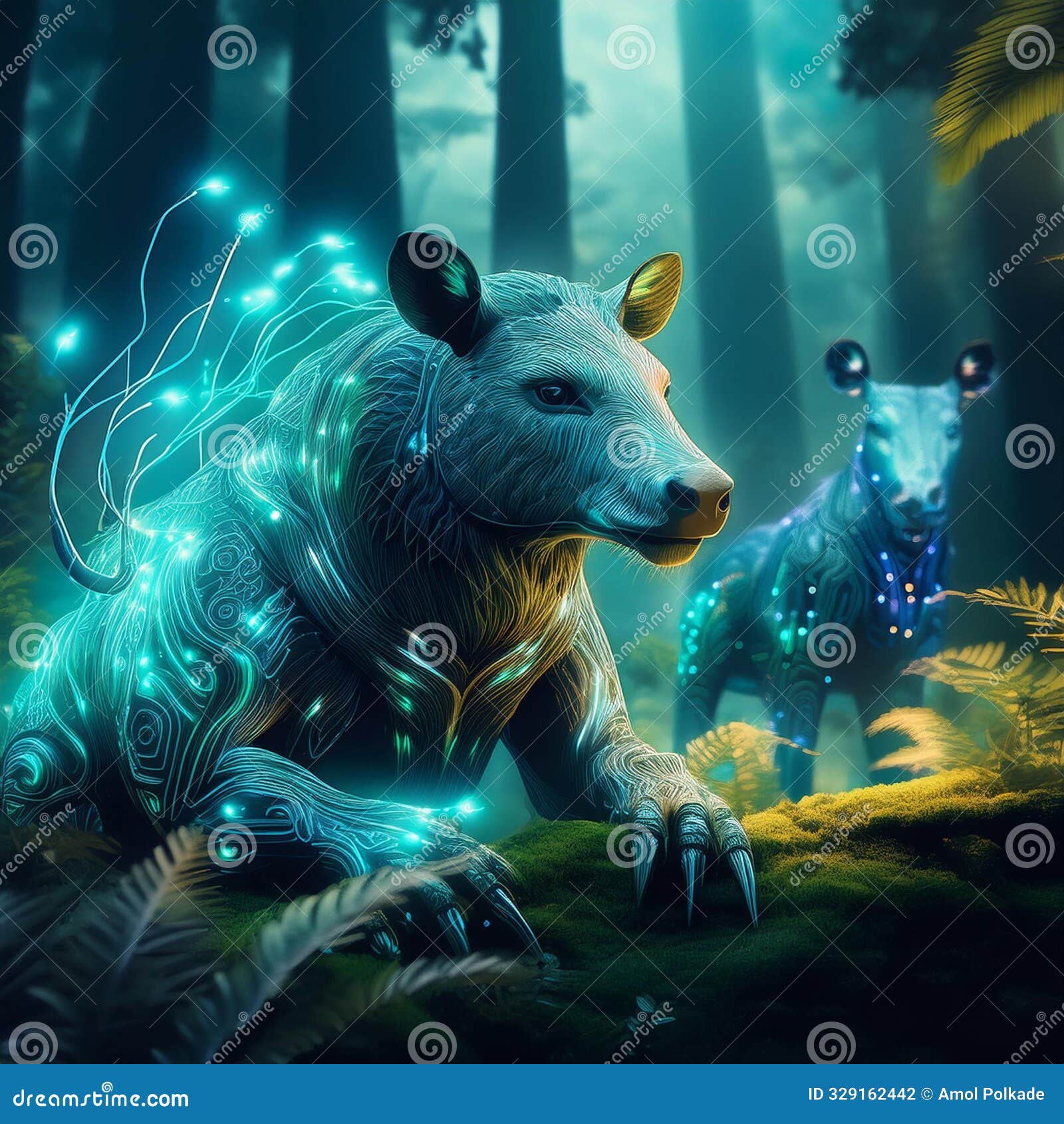 A Tech-savvy Wildlife Scene Where Animals are Integrated with Subtle ...