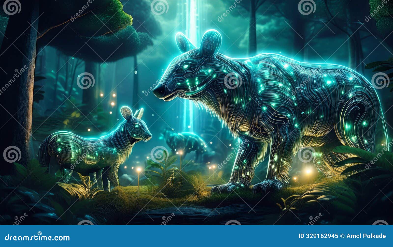 A Tech-savvy Wildlife Scene Where Animals are Integrated with Subtle ...