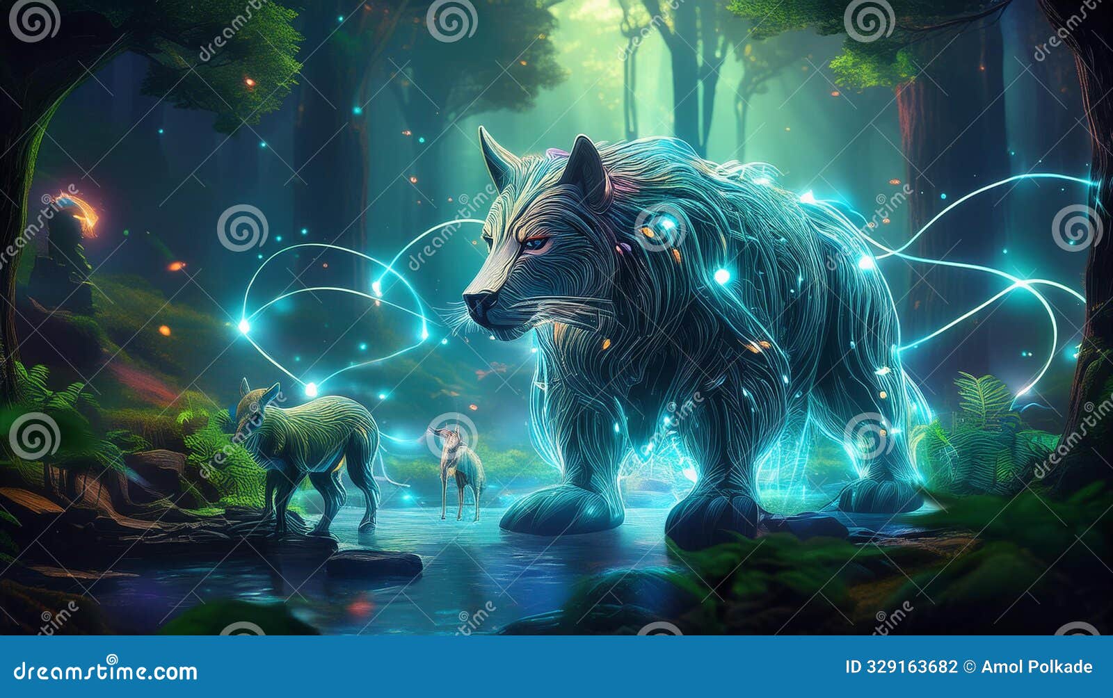 A Tech-savvy Wildlife Scene Where Animals are Integrated with Subtle ...