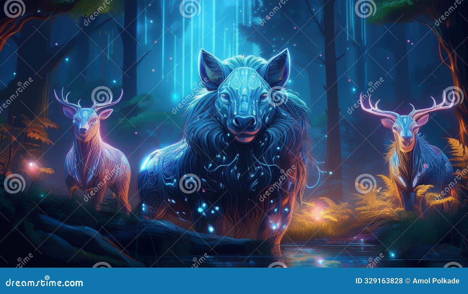 A Tech-savvy Wildlife Scene Where Animals are Integrated with Subtle ...