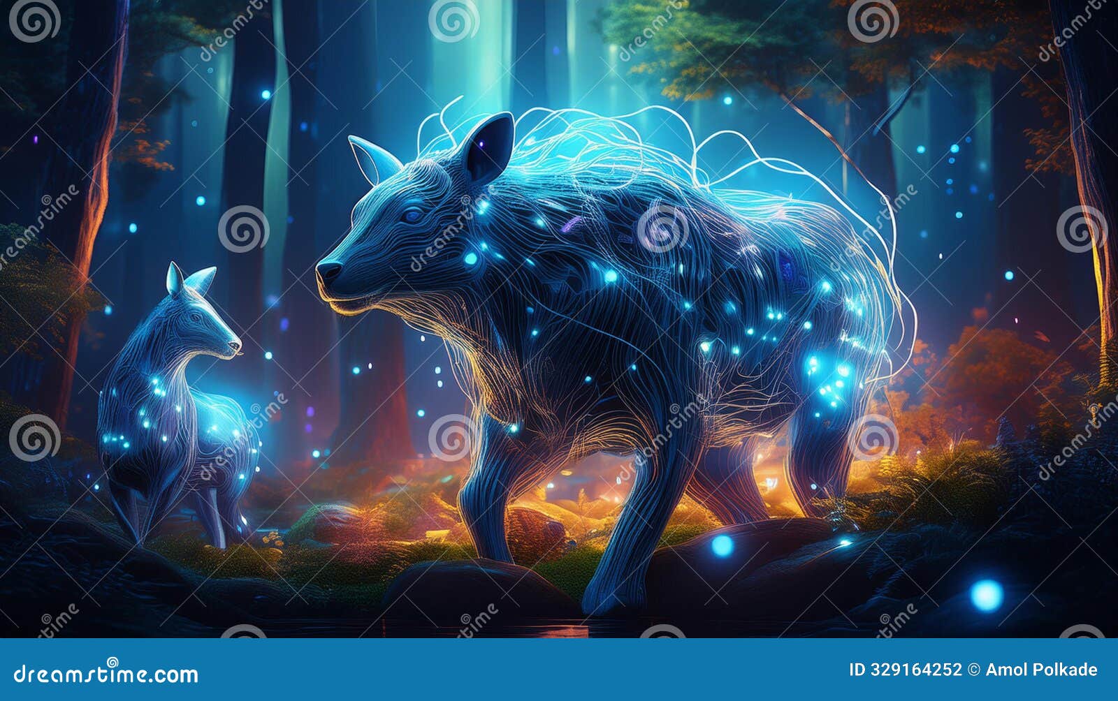 A Tech-savvy Wildlife Scene Where Animals are Integrated with Subtle ...