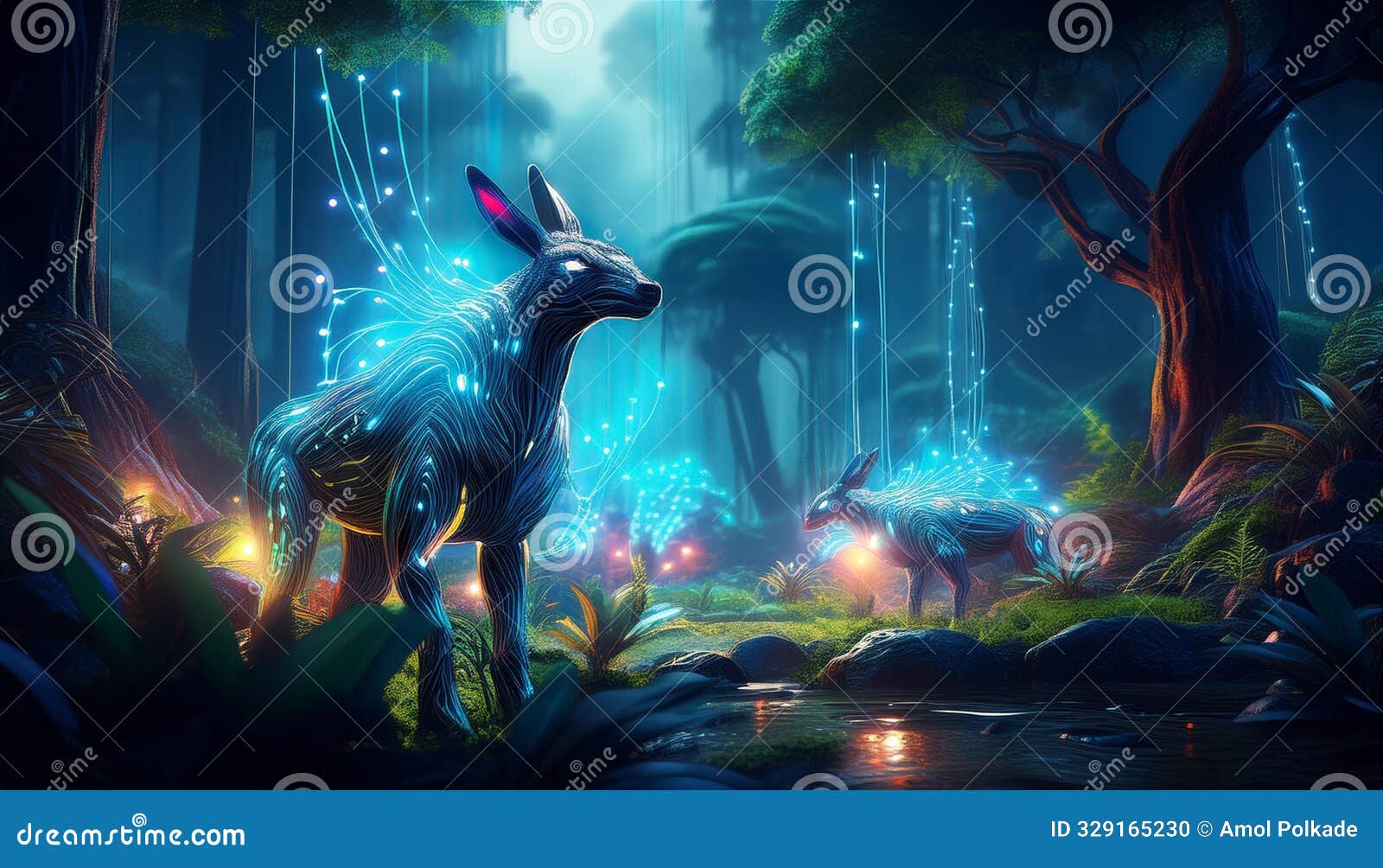 A Tech-savvy Wildlife Scene Where Animals are Integrated with Subtle ...