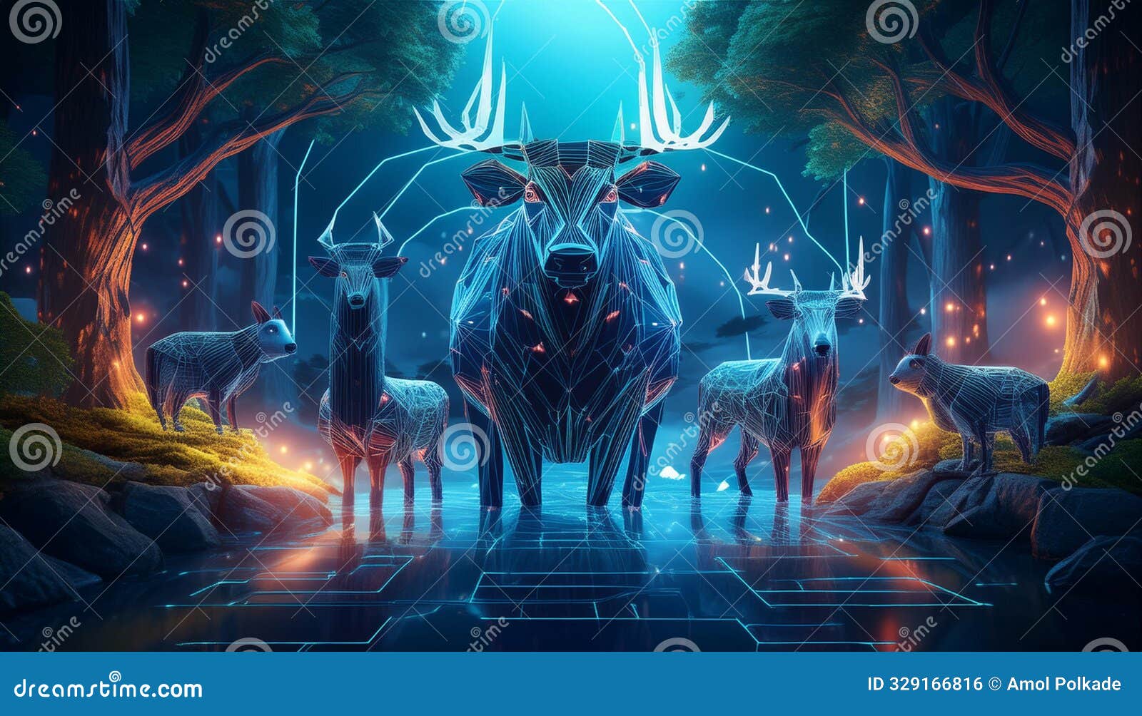 A Tech-savvy Wildlife Scene Where Animals are Integrated with Subtle ...