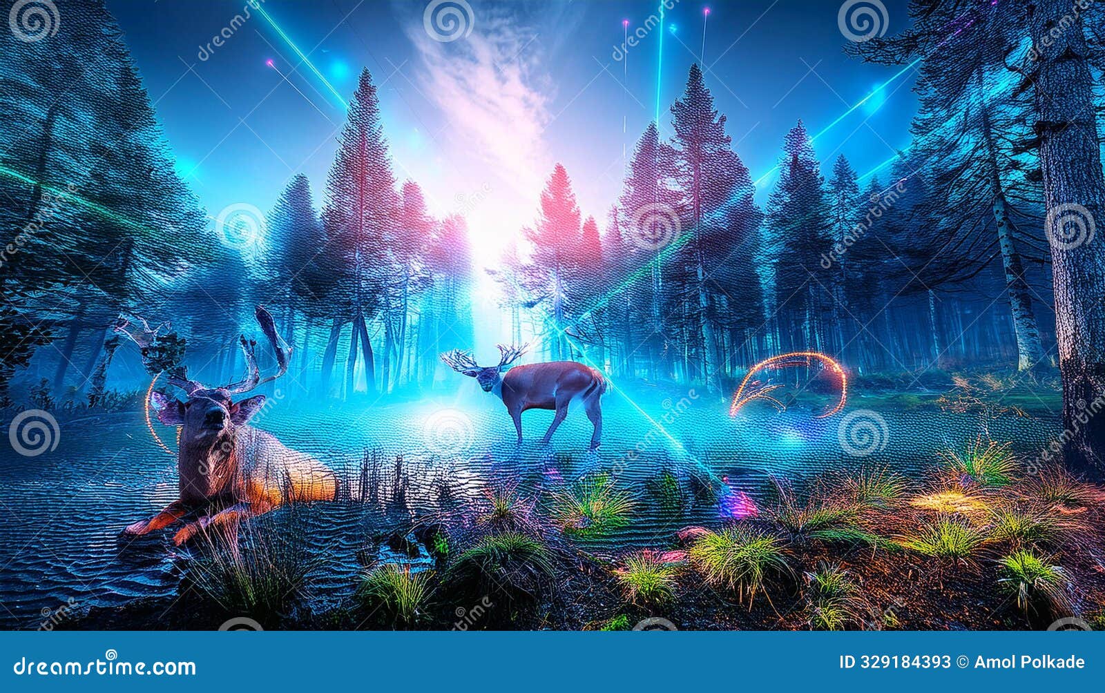 A Tech-savvy Wildlife Scene Where Animals are Integrated with Subtle ...