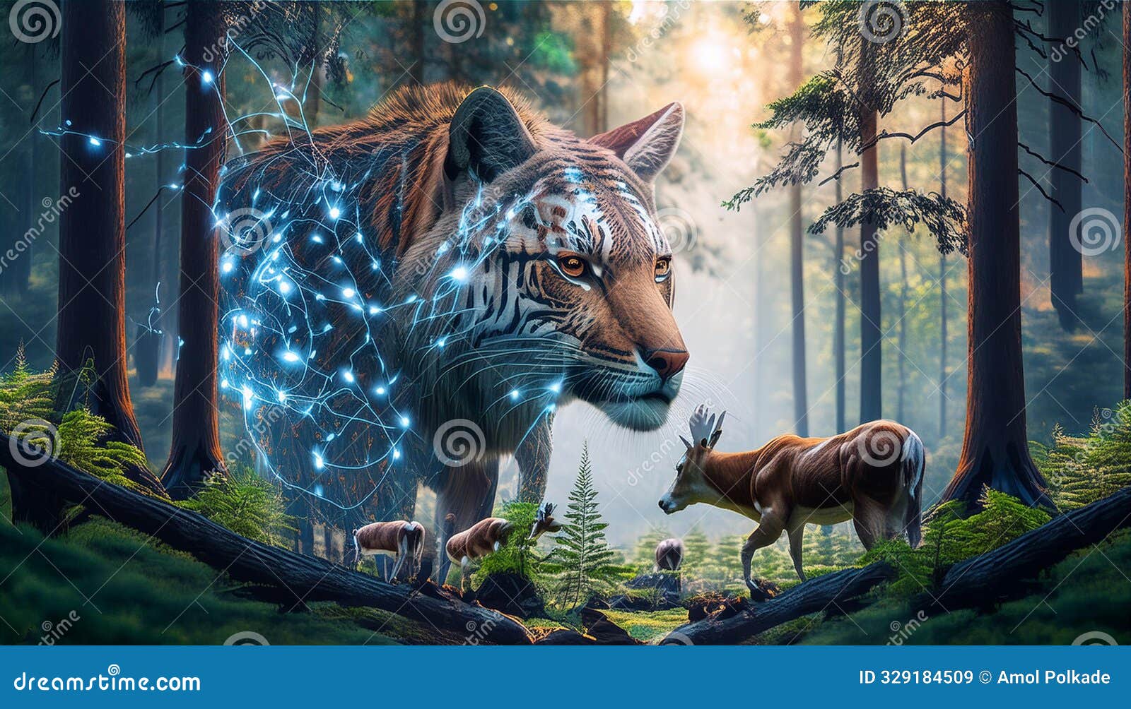 A Tech-savvy Wildlife Scene Where Animals are Integrated with Subtle ...