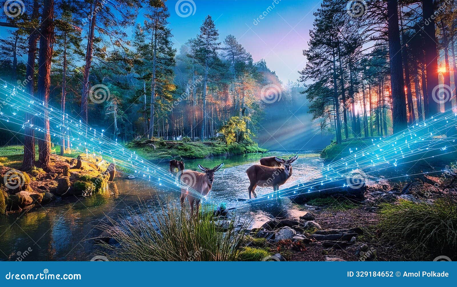 A Tech-savvy Wildlife Scene Where Animals are Integrated with Subtle ...