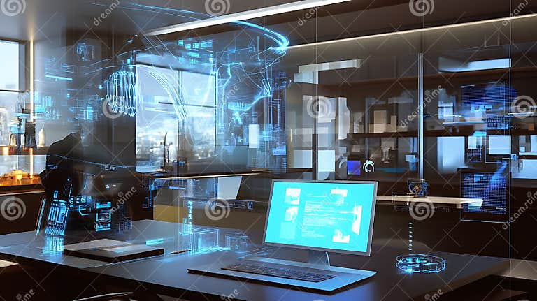 A Tech-savvy Workspace Where Holographic 3D Objects Interact with 2D ...