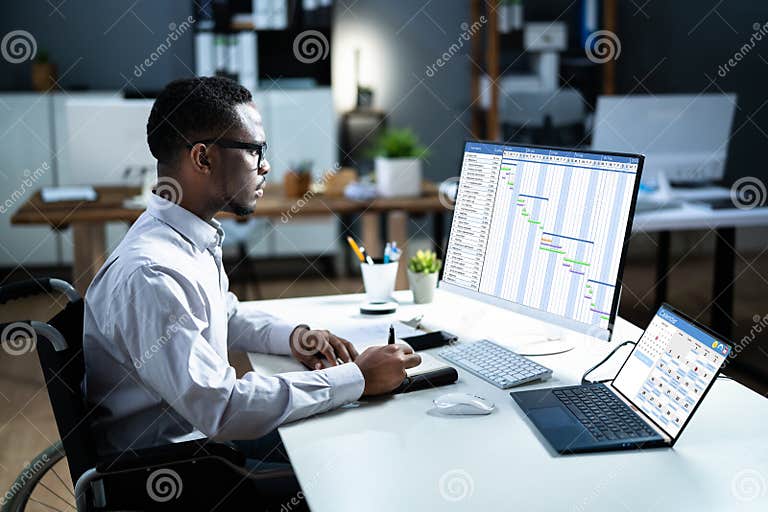 Tech Schedule List on Computer Screen Stock Photo - Image of workaholic ...