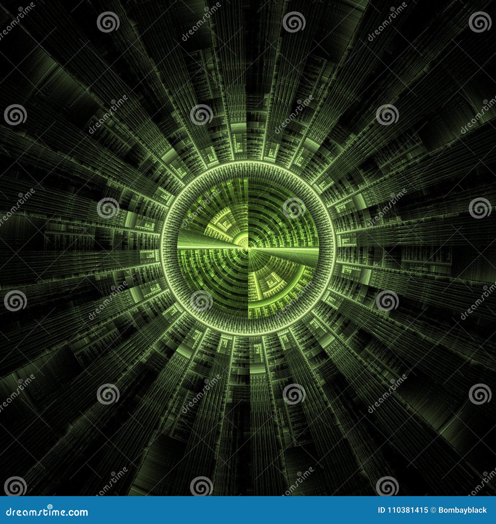 Tech Science Fiction Circle. Stock Illustration - Illustration of blue ...