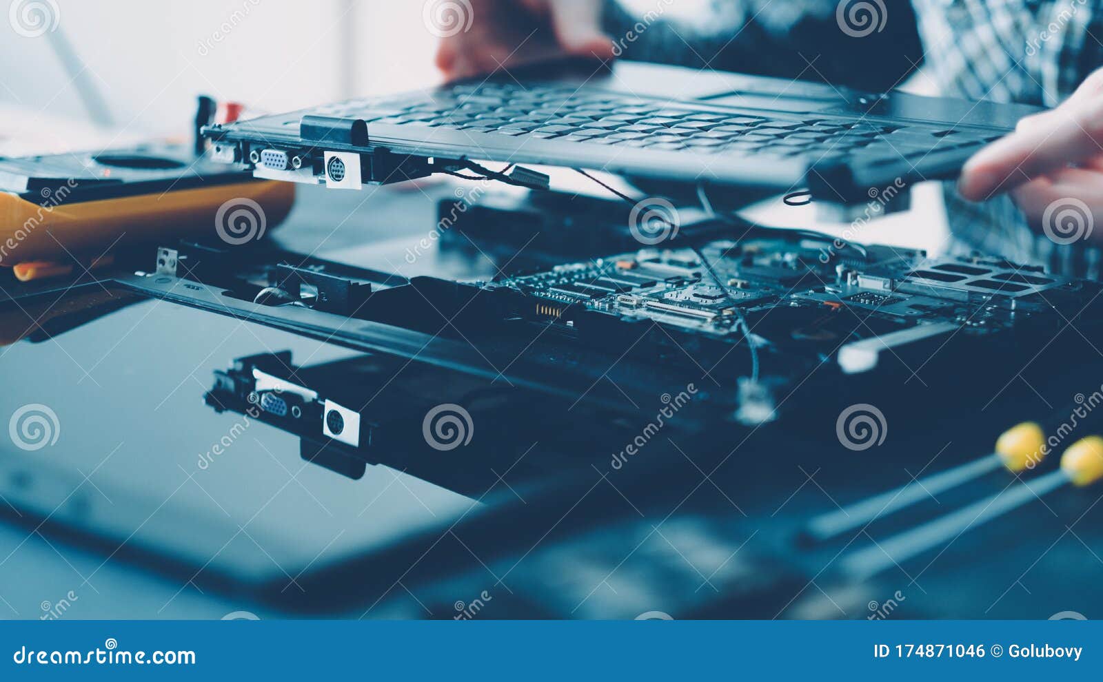 Tech Service Computer Maintenance Engineer Laptop Stock Photo - Image ...