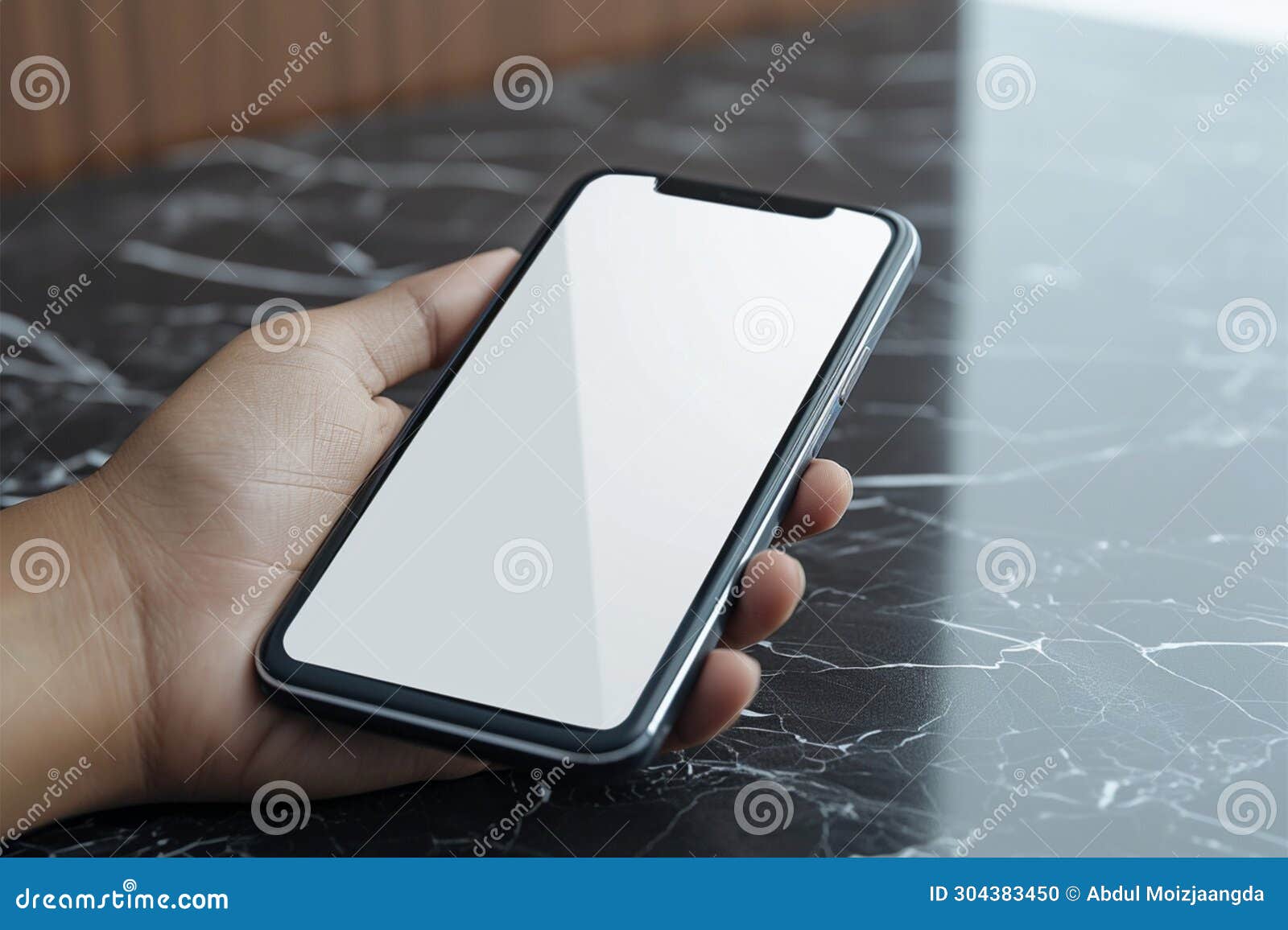 Tech Setup Close Up of a Mobile Phone with a Blank Screen Stock ...